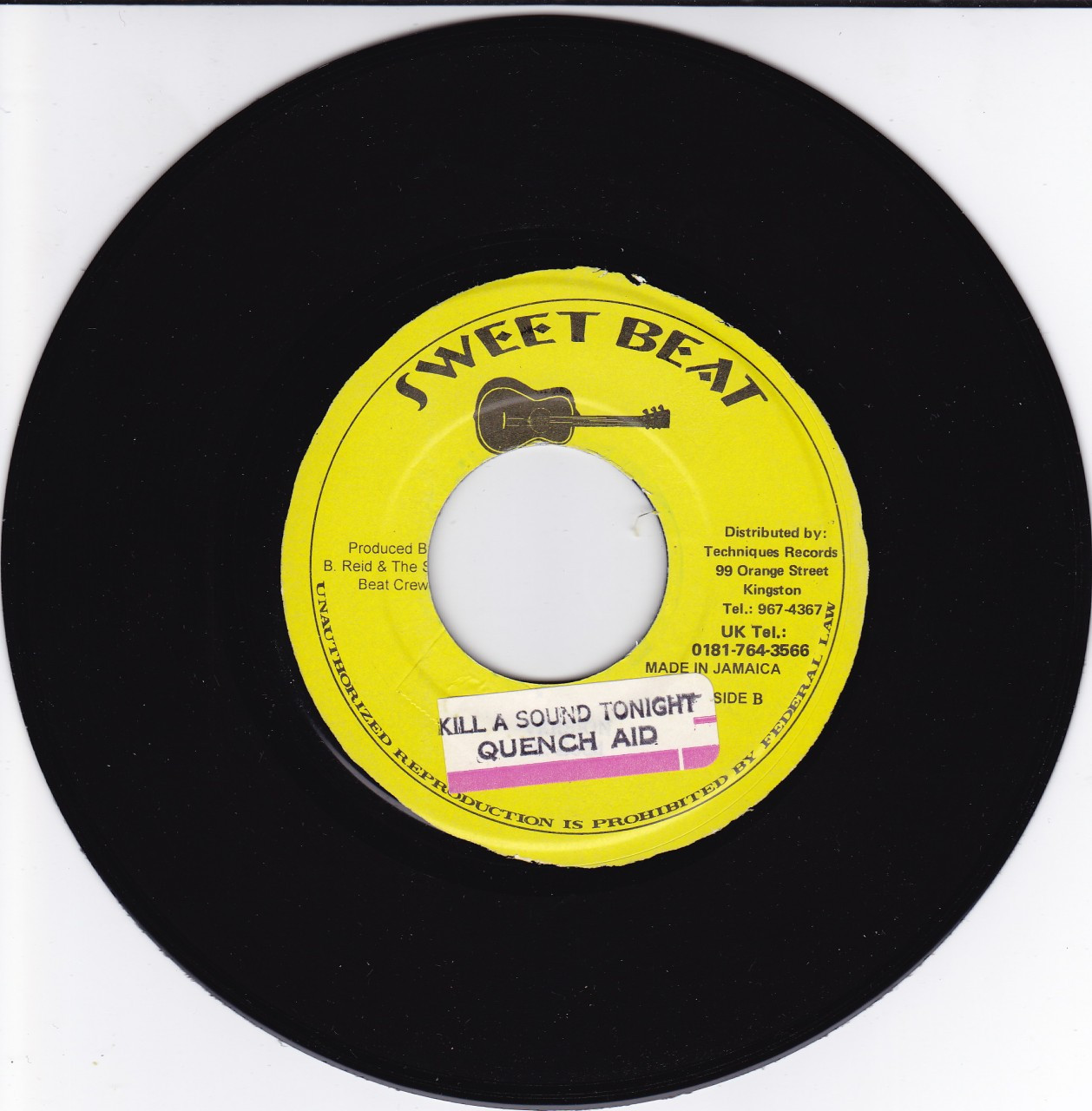 Quench Aid...Kill A Sound Tonight - Dub Plate 7" - Reggae Land Muzik Store