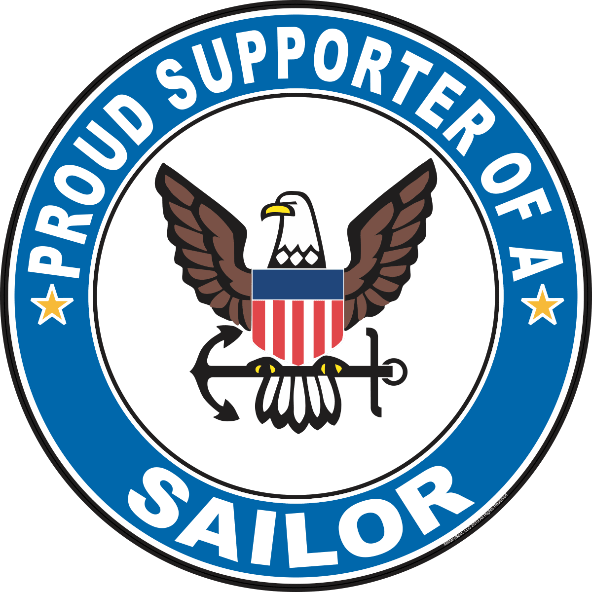 Proud Supporter of a Sailor U.S. Navy Round Decal - Submarine Ship's Store