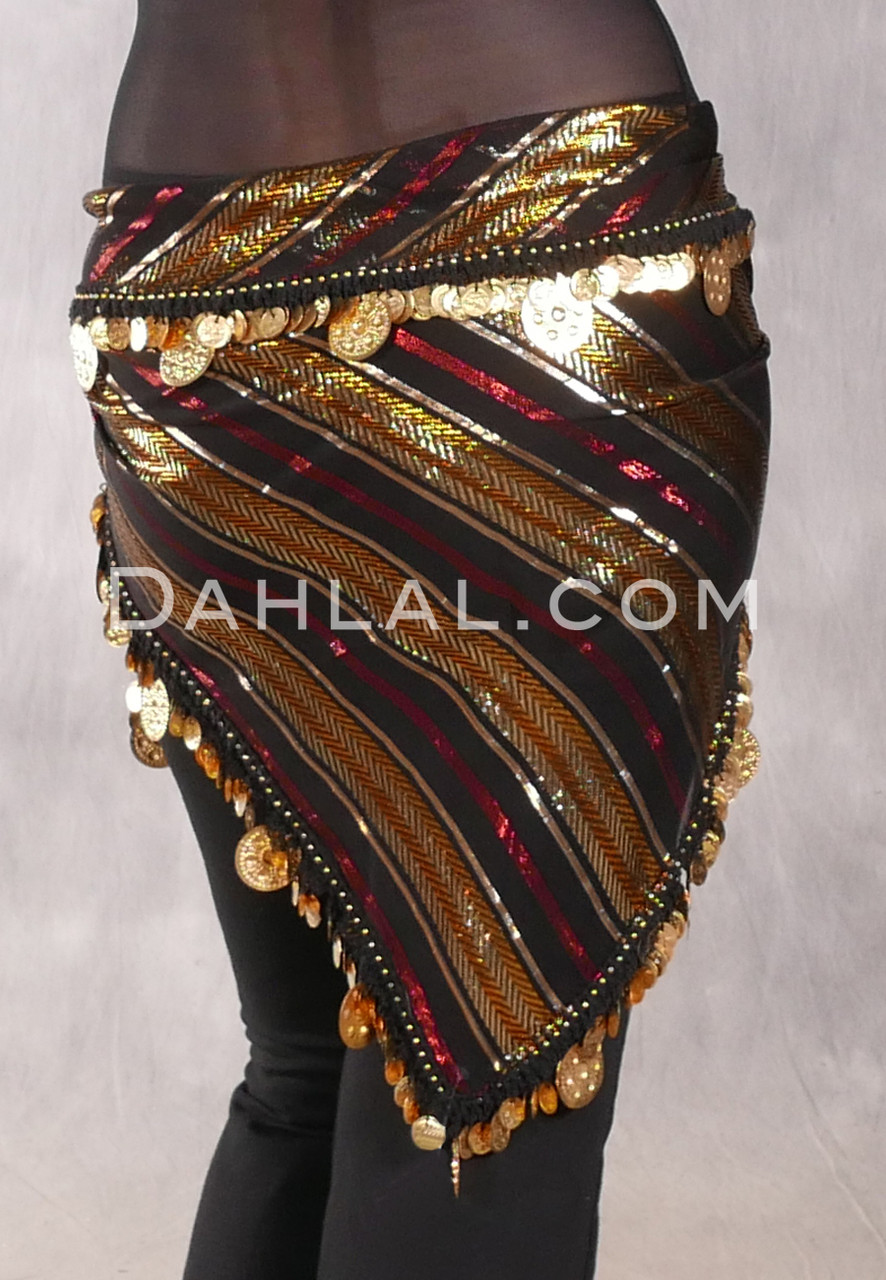SOHA Single Row Egyptian Coin Hip Scarf with Multi-Size Coins ...