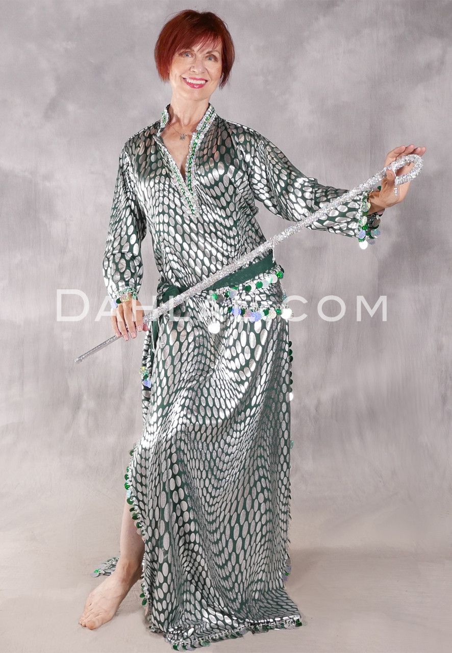 DESERT DARLING Egyptian Saidi Dress - Forest Green and Silver, Option ...