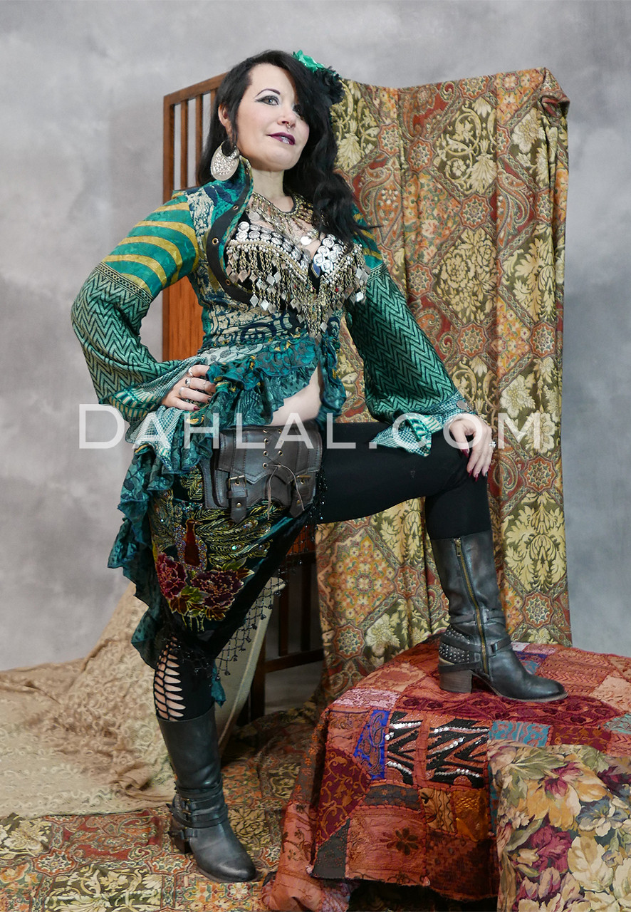 Twilight Tales Silk Printed Underbust Long Sleeve Tail Vest - Dahlal ...