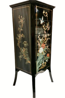 Chinese Chinoiserie, Lacquer & Mother of Pearl Inlay Furniture