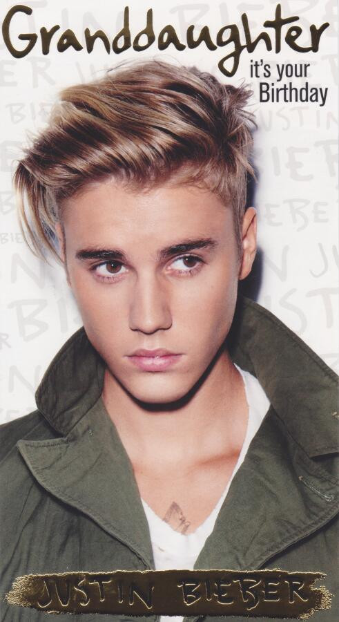 Justin Bieber - Granddaughter Birthday Card - CardSpark