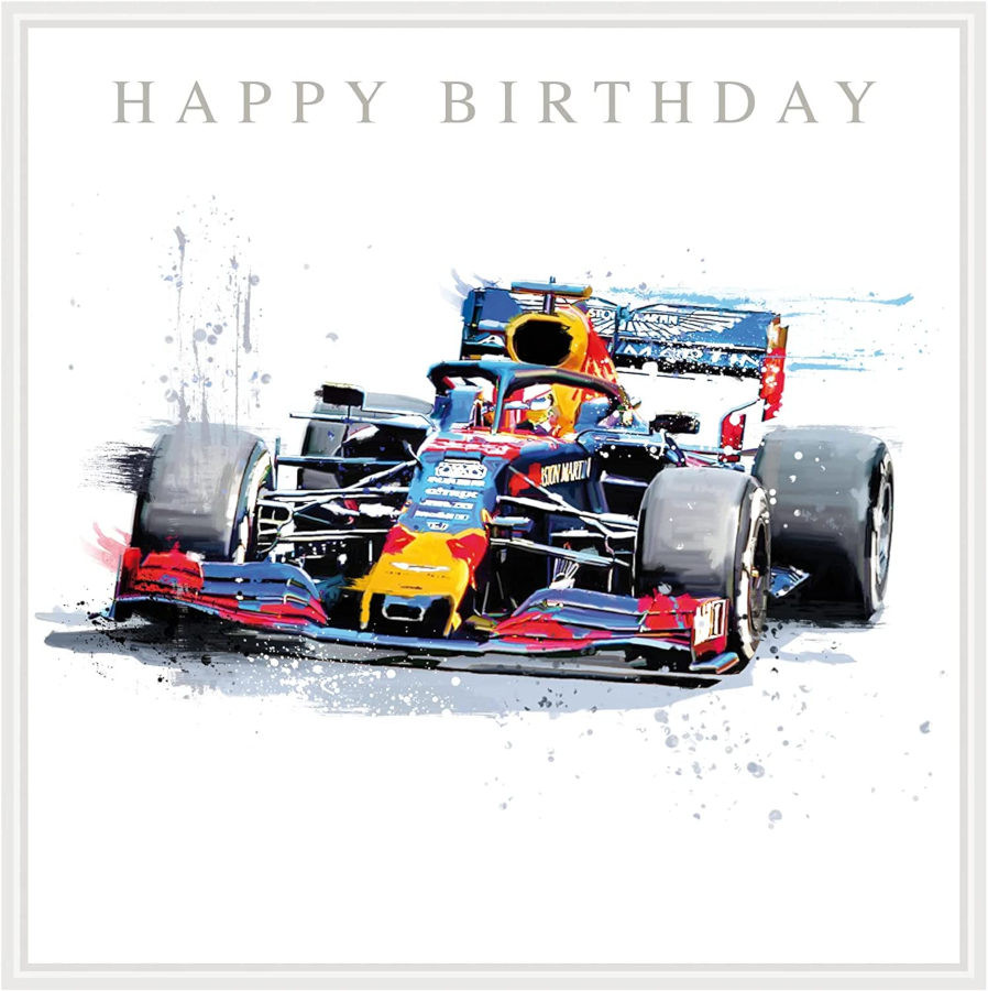 Formula One Birthday Card - Square - Cherry Orchard - CardSpark