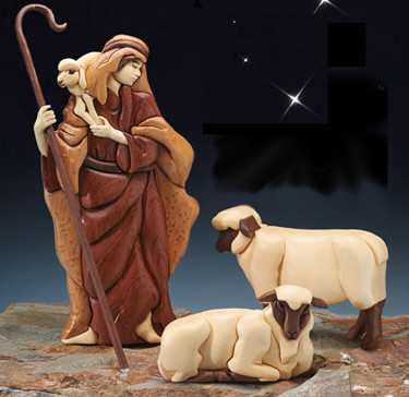 SHEPHERD & SHEEP NATIVITY Intarsia Pattern - PS Wood Machines