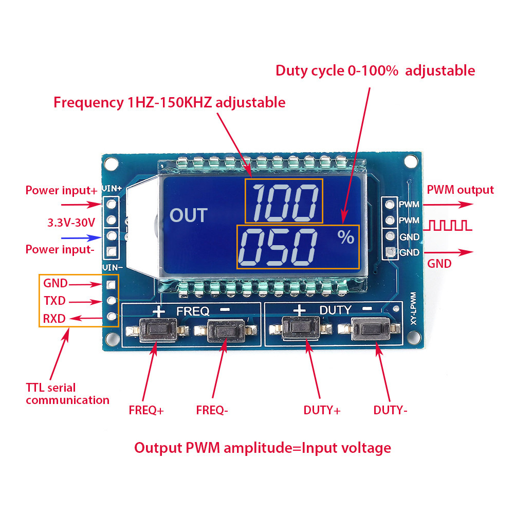 XY-LPWM PWM Square Wave Signal Generator Module - CRCibernética XY-LPWM PWM Square Wave Signal Generator Module - CRCibernética