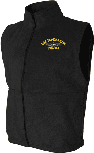 USS Sea Leopard SS-483 with Dolphins Embroidered Fleece Vest ...