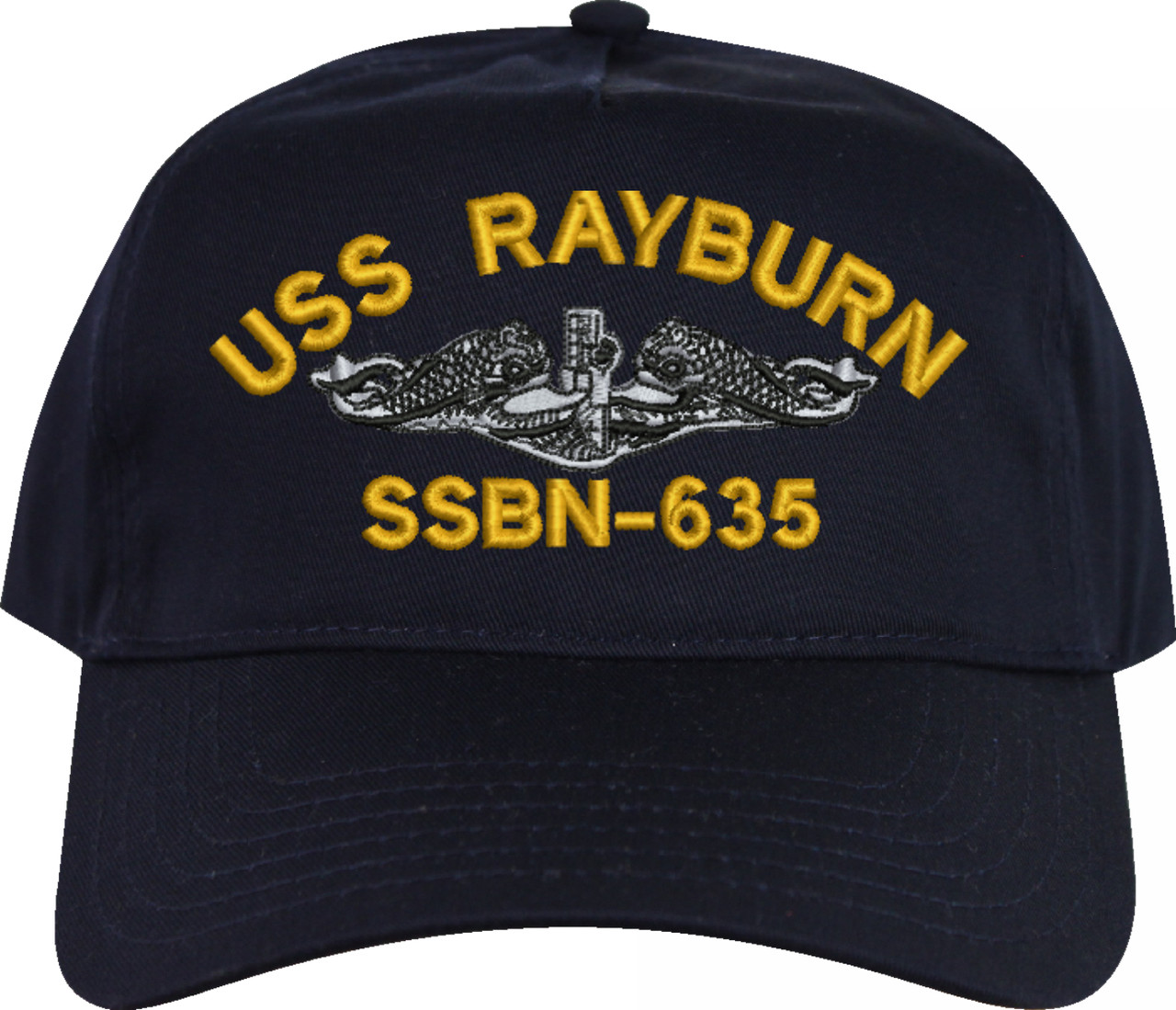 USS Sam Rayburn SSBN-635 with Dolphins Embroidered Cap - Submarine Gear
