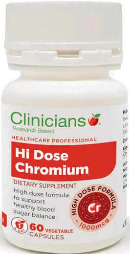 Clinicians Hi-Dose Chromium Capsules - With High Potency Chromium Chelate