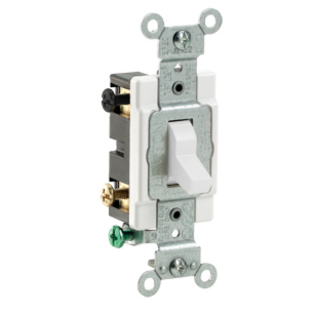 White 4 Way Toggle Switches Leviton CS415-2W | Kyle Switch Plates
