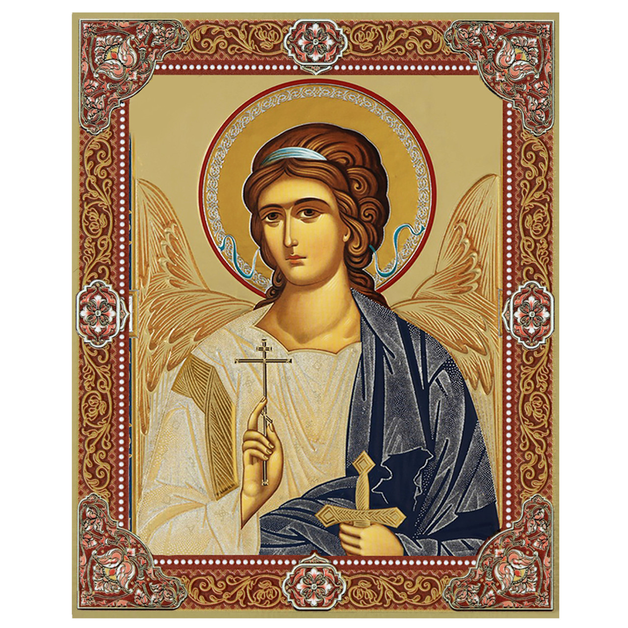 Gold Foil Guardian Angel Icon - St. Paisius Monastery Gift Shop