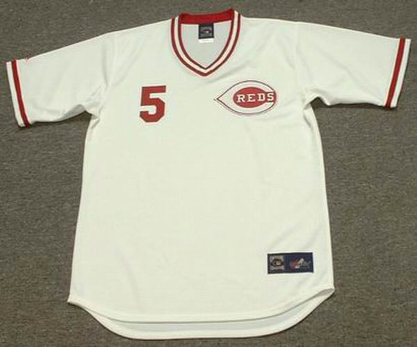 JOHNNY BENCH Cincinnati Reds 1975 Majestic Cooperstown Home Baseball ...
