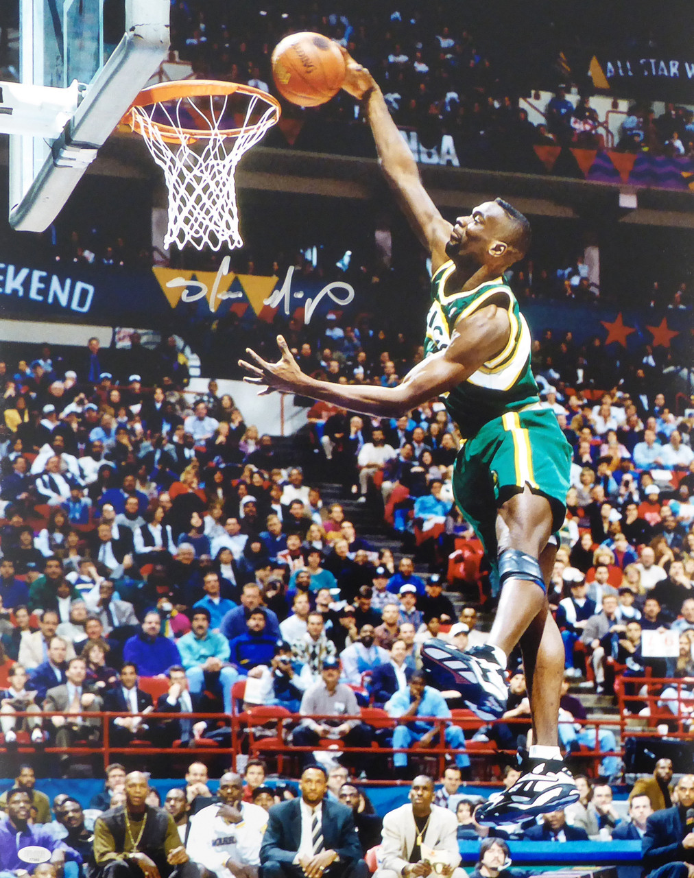 Shawn Kemp Autographed 16x20 Photo Seattle Sonics MCS Holo Stock ...