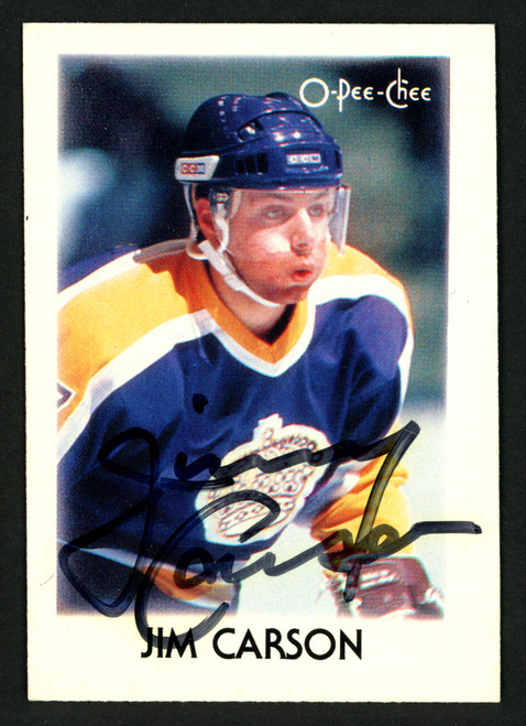 Jimmy Carson Autographed 1987-88 O-Pee-Chee Mini Rookie Card #6 Los ...