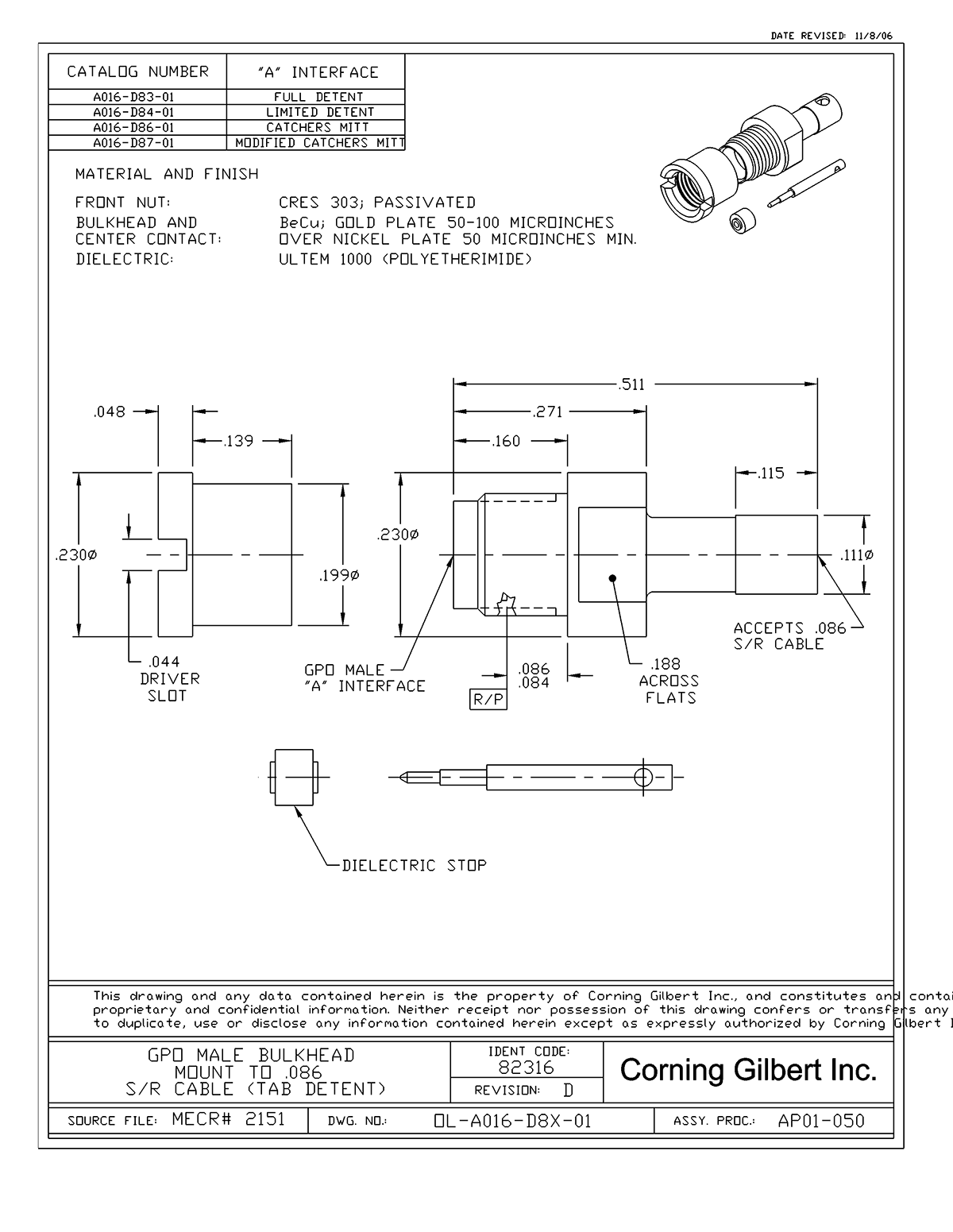 Corning Gilbert GPO Connectors | HASCO Components