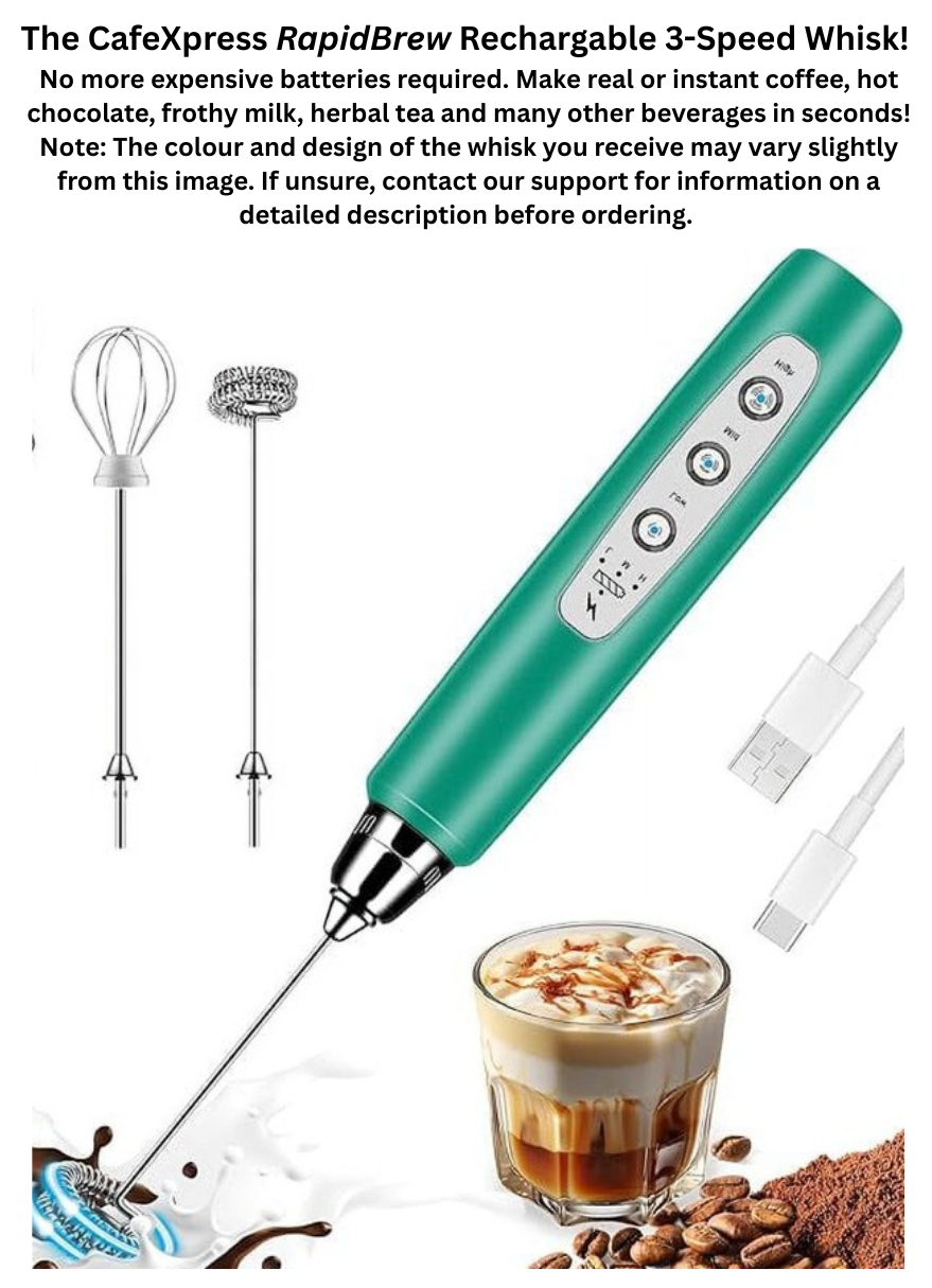 CafeXpress FastBrew Rechargeable 3 Speed Whisk