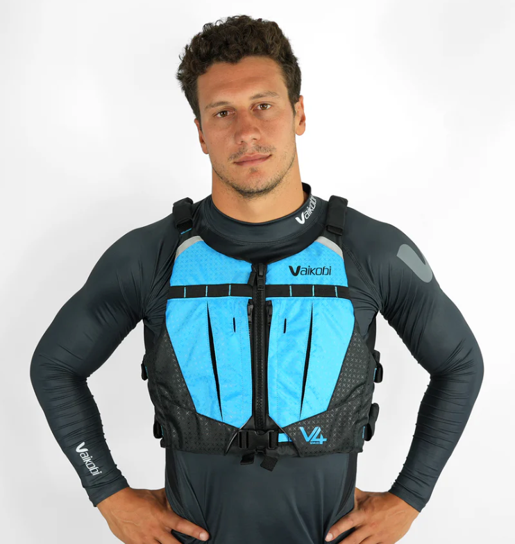 Vaikobi V4 Ocean Racer PFD Life Jacket - Cyan Blue - Kayak Shop Store