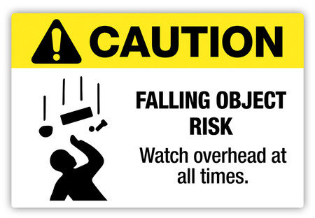 Caution - Falling Object Risk Label | Creative Safety Supply