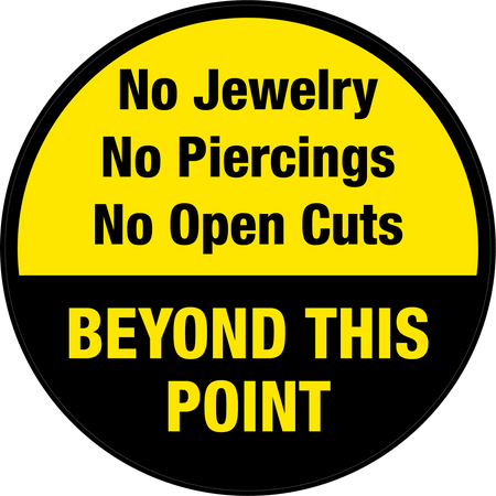 No Jewelry No Piercings Beyond This Point Floor Sign Fl