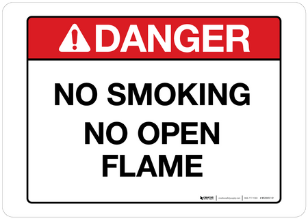 Danger - No Smoking No Open Flame - Wall Sign | Creative Safety Supply