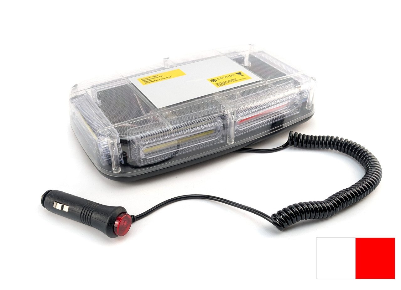 Small COB Emergency Warning Light Bar - RED/ WHITE - 12V DC Socket / 14 ...