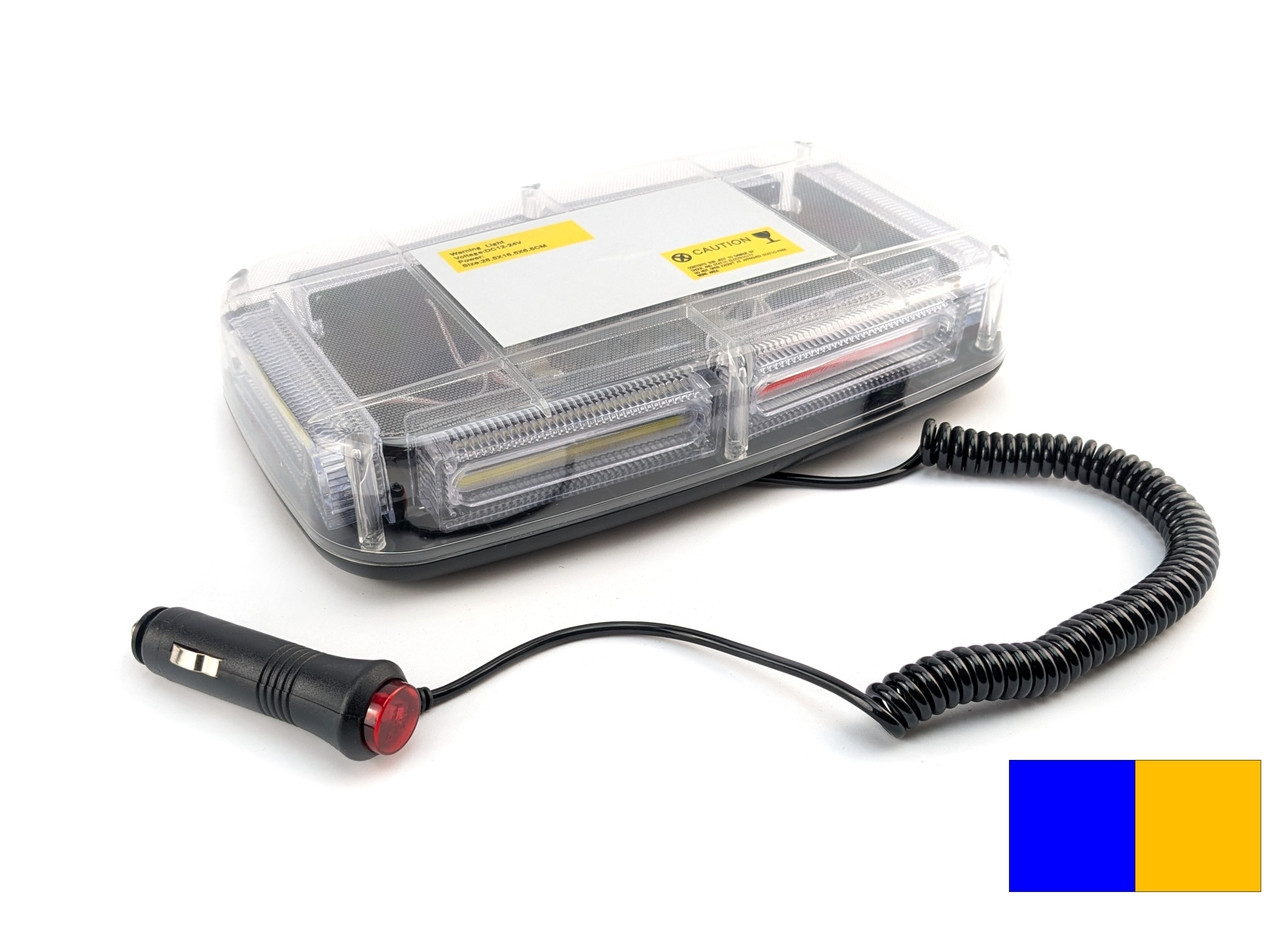 Small COB Emergency Warning Light Bar - AMBER/ BLUE - 12V DC Socket ...
