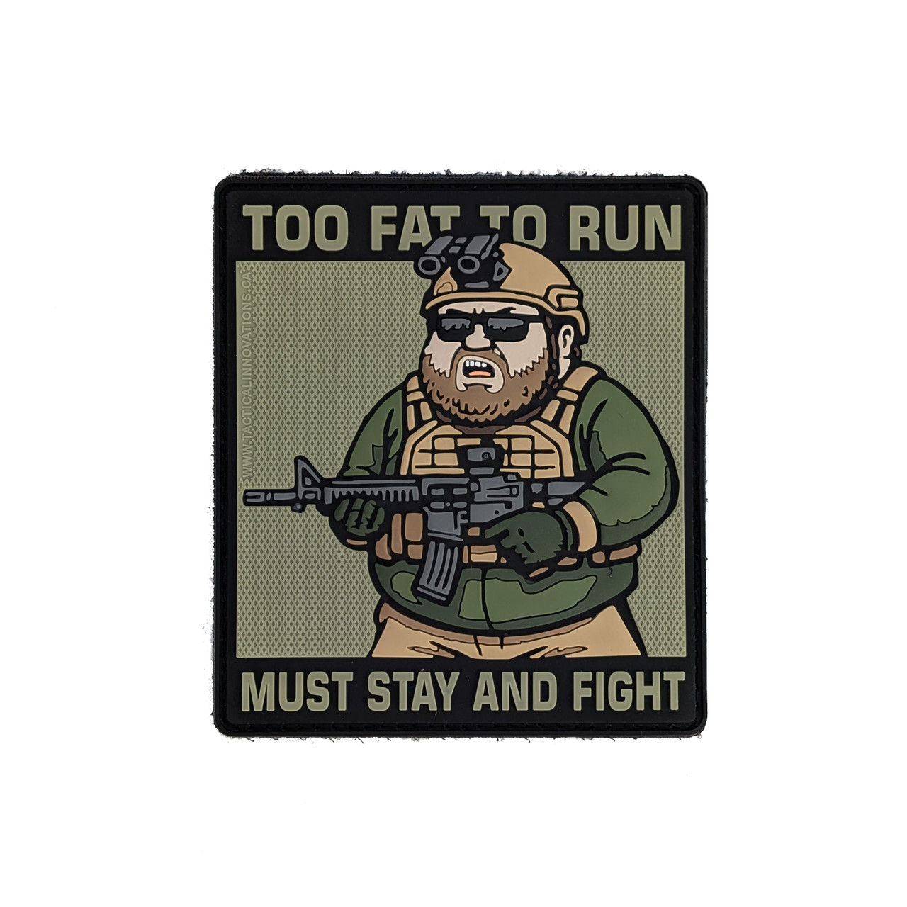 PVC Morale Patch - Stay and Fight 3.5"x 4" - Tactical Innovations Canada