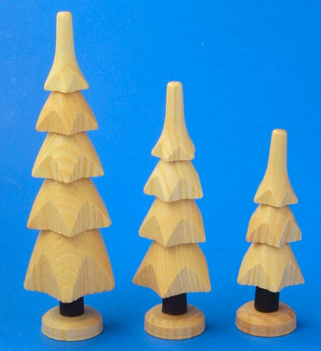 Wooden German Natural Trees Set of Three | ChristKindl-Markt