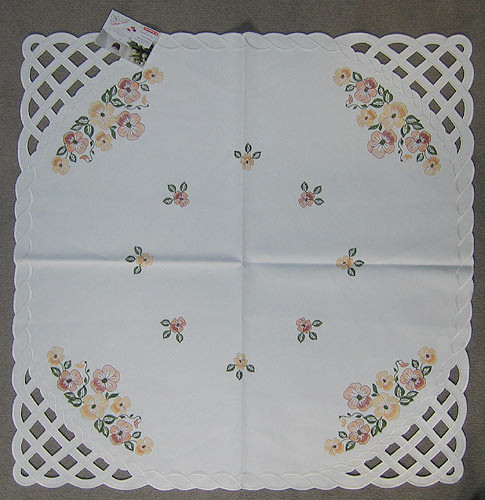 German Linen Flower Square Tablecloth