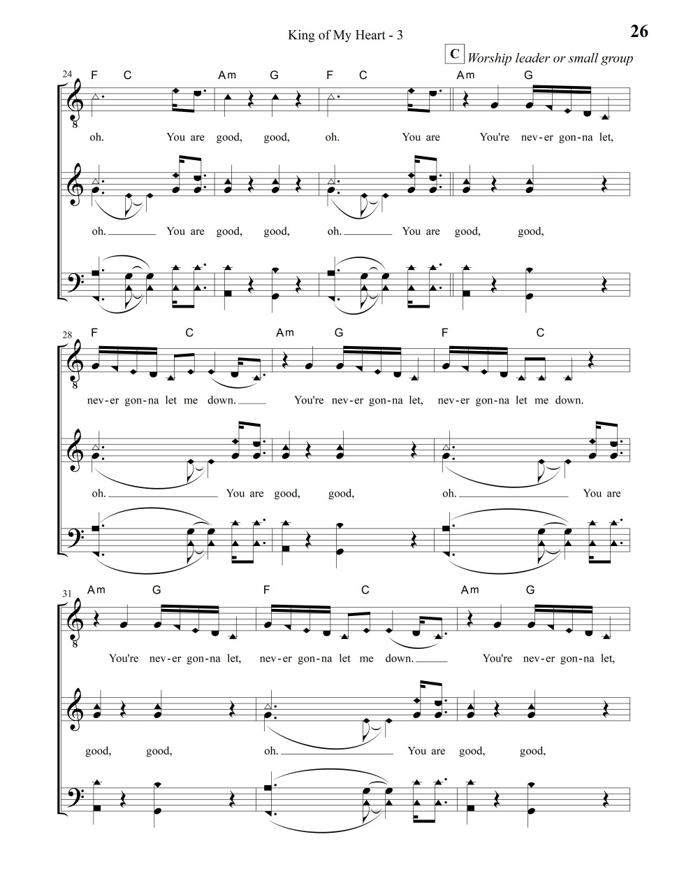 King of My Heart Sheet Music - fearless4You.com