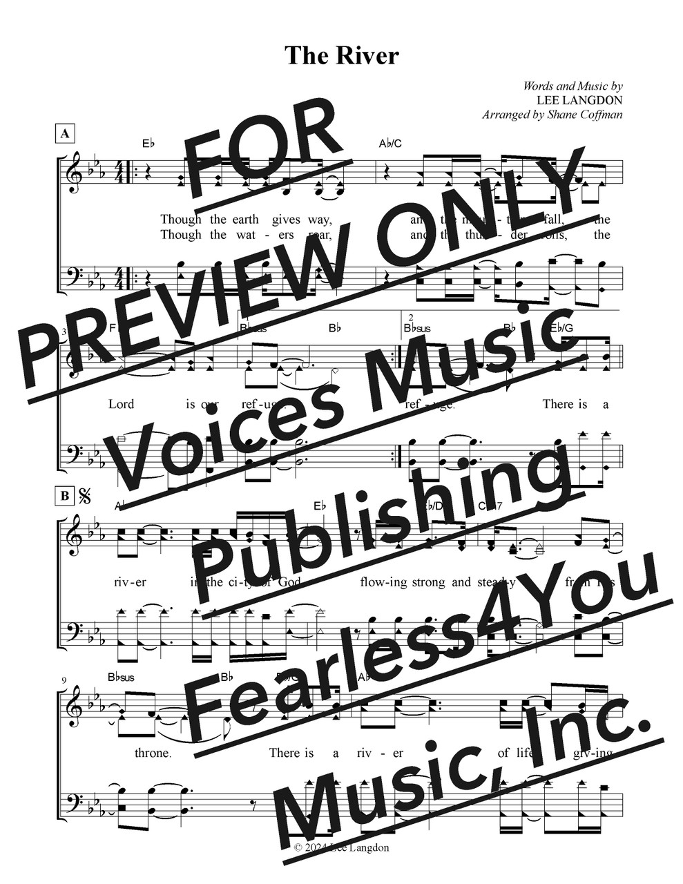 The River (Sheet Music, L. Langdon) - fearless4You.com