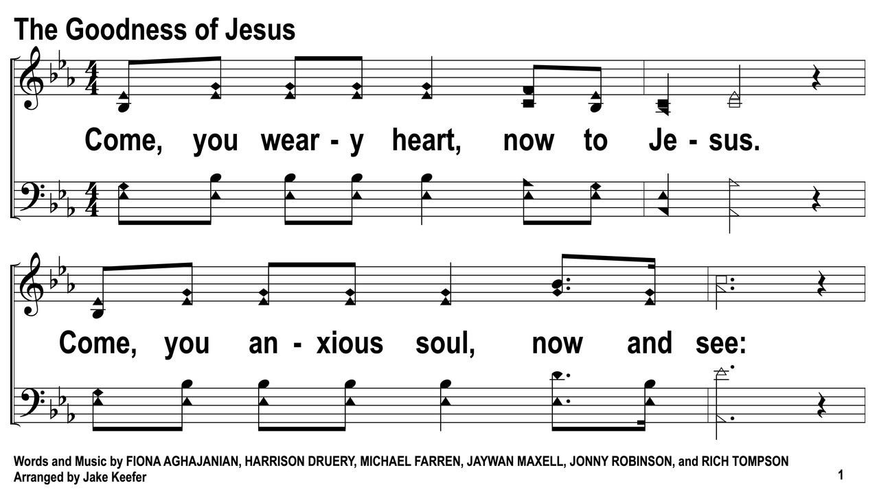 The Goodness of Jesus Song Slides - fearless4You.com