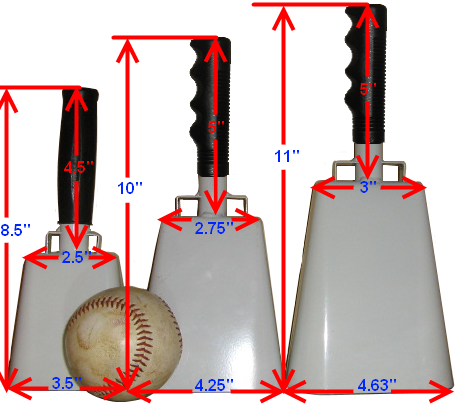 Cowbell dimensions, weight, and sounds
