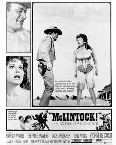 McLintock 1963 John Wayne Maureen O'Hara Stefanie Powers poster art 8x10 photo - The Movie Store