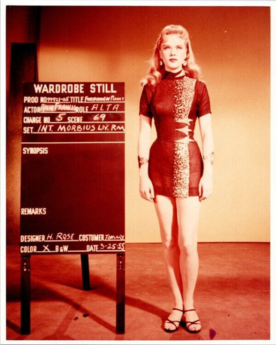 Anne Francis full body pose by wardrobe board Forbidden Planet 8x10 ...