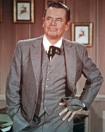 Glenn Ford amiable pose in three piece suit & western tie 8x10 inch ...