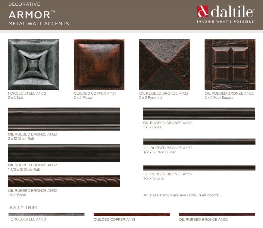 Buy Daltile Tile Online | Armor: Decorative Metal Wall Accents ...