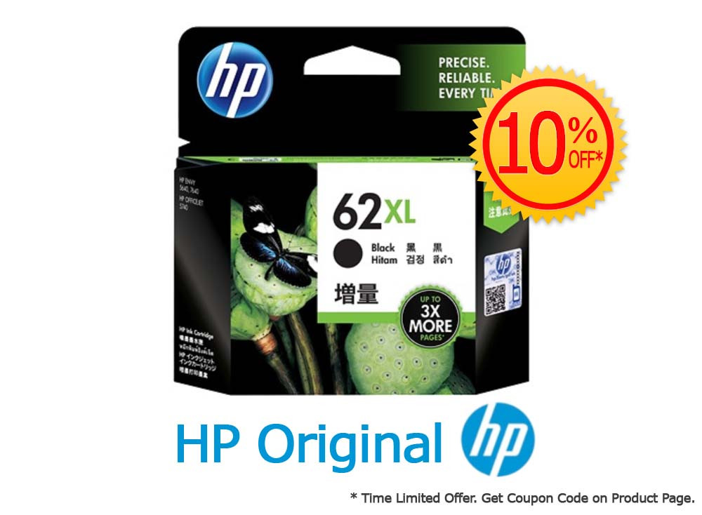 Buy Original HP 62XL Black High Yield Ink Cartridge (C2P05AA) | Free ...
