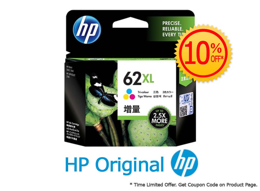 Buy Original HP 62XL Tri-Color High Yield Ink Cartridge (C2P07AA ...