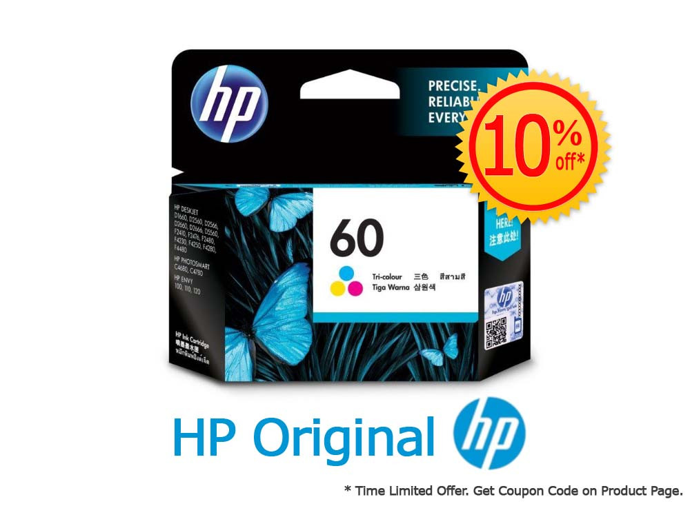 Buy Original HP 60 Tri-Color Ink Cartridge (CC643WA) | Free Express ...