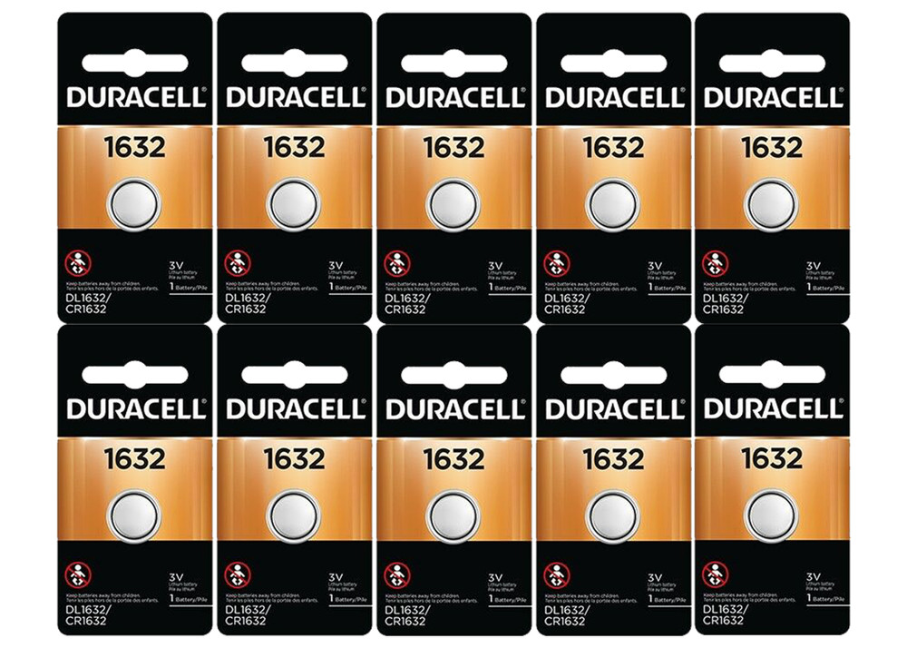 10 Duracell DL1632 Batteries Replaces CR1632 Br1632 ECR1632 KCR1632 KL1632 L1632 LITH34 Lith32 1632