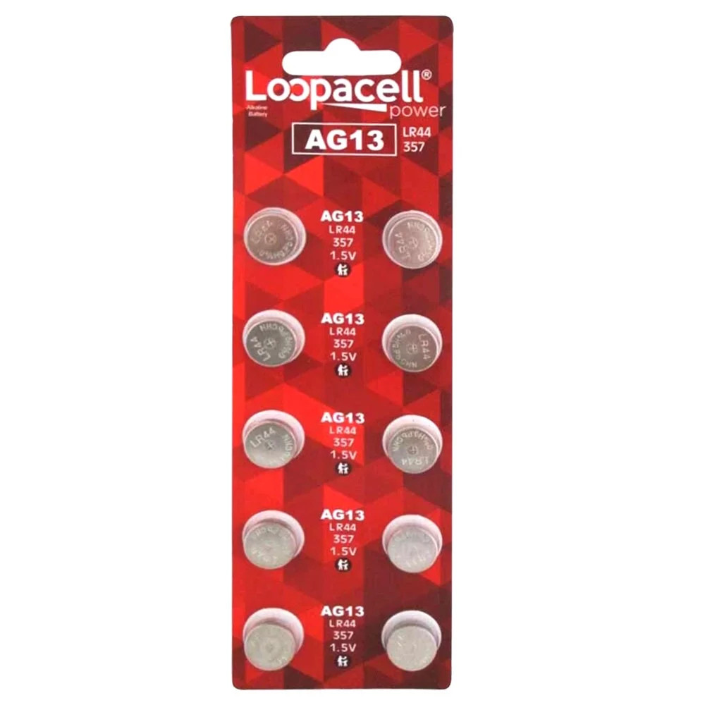 10-pack T&E LR44 1.55v Alkaline Button Cell Battery (Replaces: LR44, CR44, SR44, 357, SR44W ...