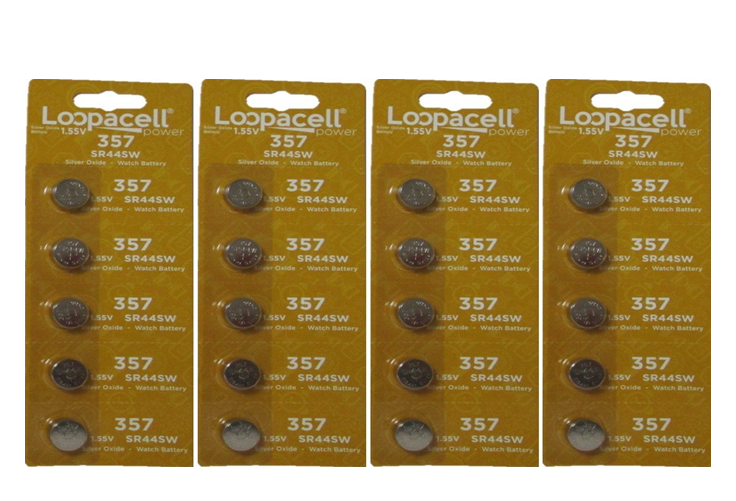 20 Loopacell 357 SR44 Silver Oxide Watch Electronic Battery ...
