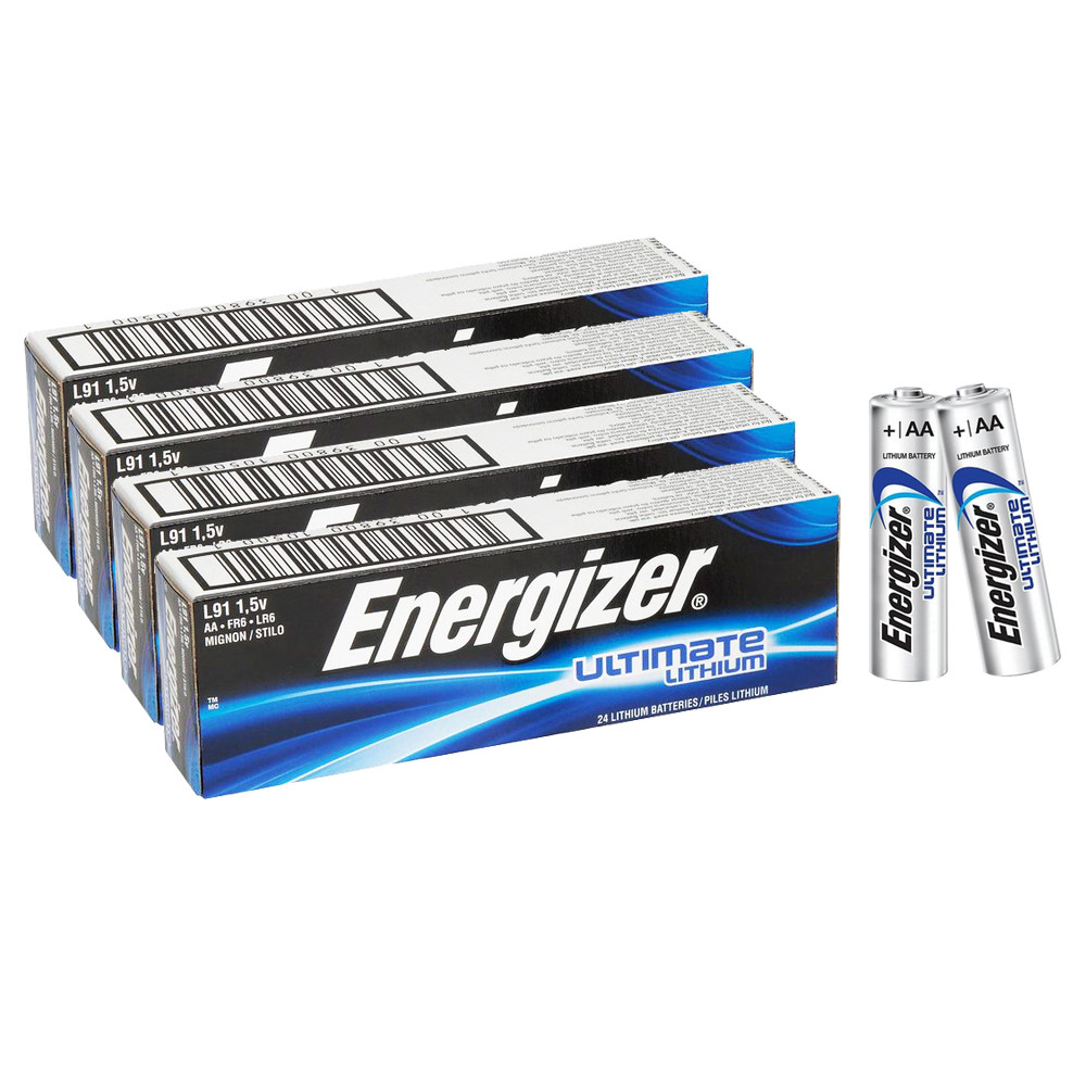 144 AA Energizer Ultimate Lithium L91 Batteries original combo box ...