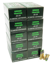 22LR Ammo 40gr Piney Mountain Green Tracer 500 Round Box ...