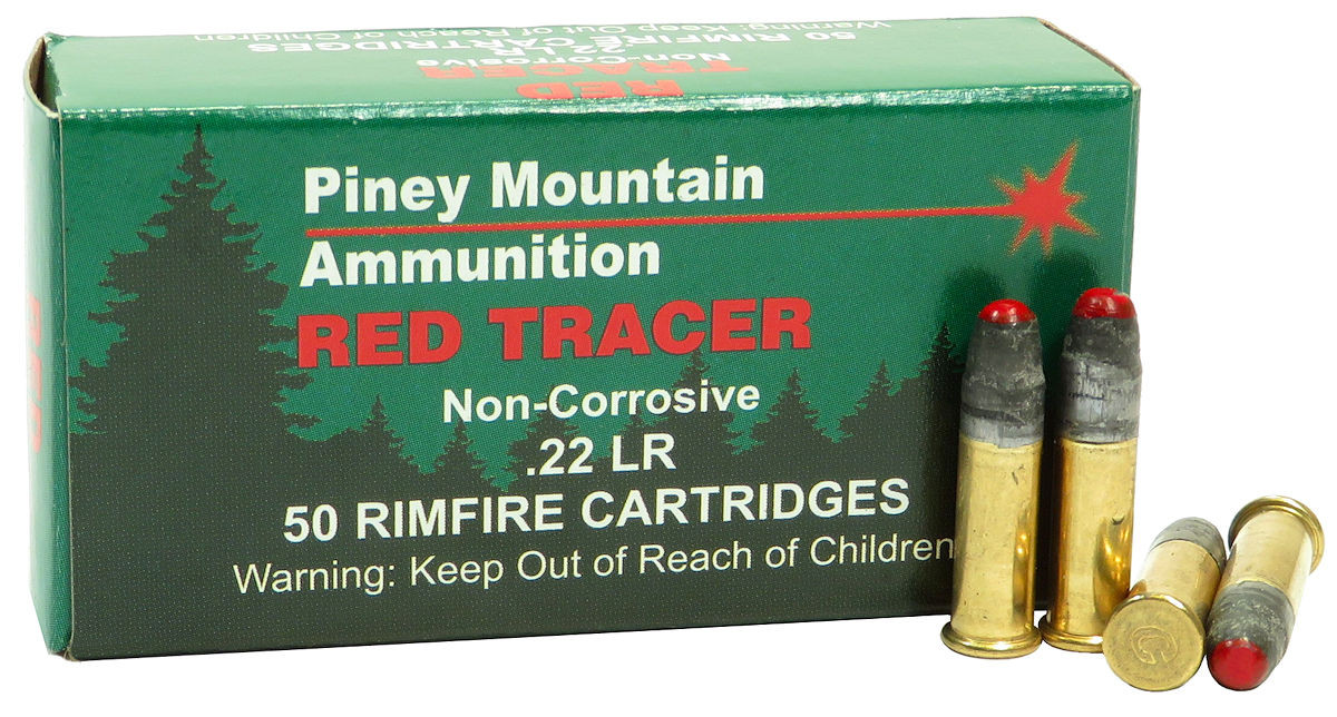 22LR Ammo 40gr Piney Mountain Red Tracer 50 Round Box - AmmunitionStore.com