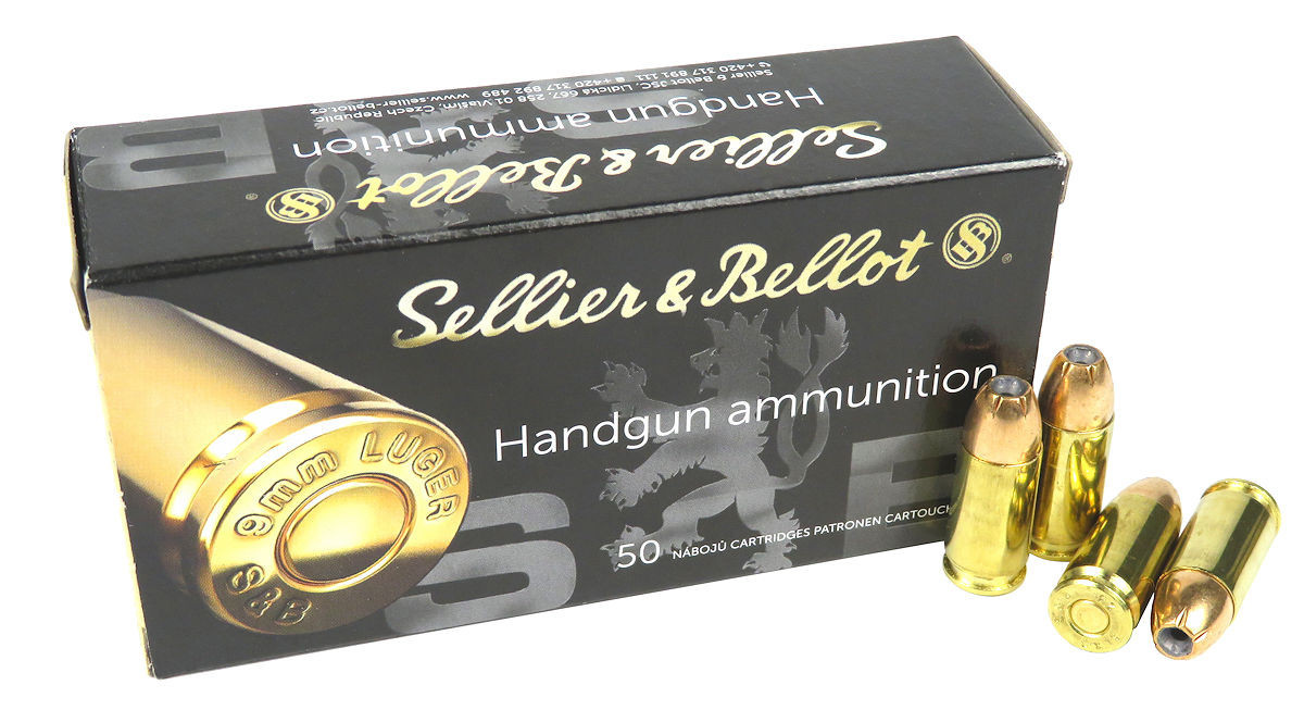 9mm 9x19 Ammo 115gr JHP Sellier & Bellot (SB9C) 50 Round Case - AmmunitionStore.com