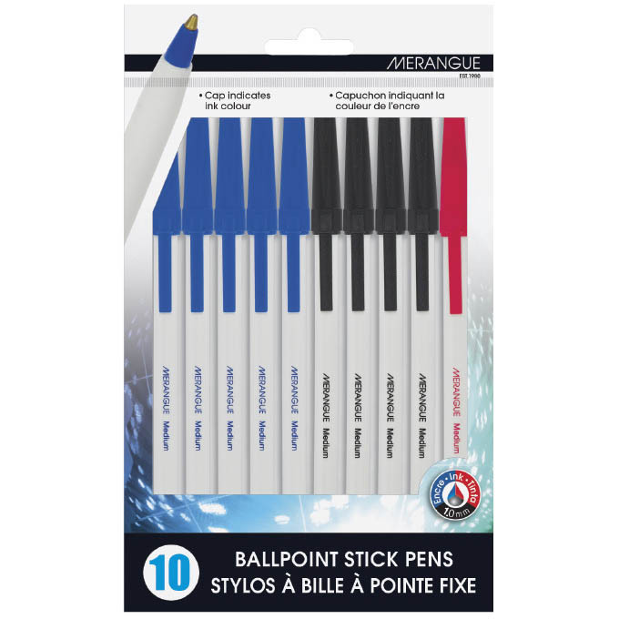 Stick Pens 10/Pack - Assorted MERANGUE - Campus Priority