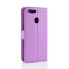 Oppo A3S / AX5 Litchi Stylish Textured Wallet Case - Purple - New Case