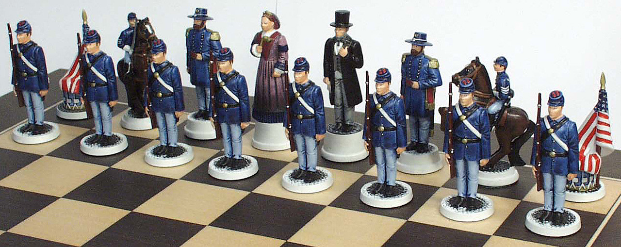 American Civil War Chess Set 54mm Scale Moulds: Union side